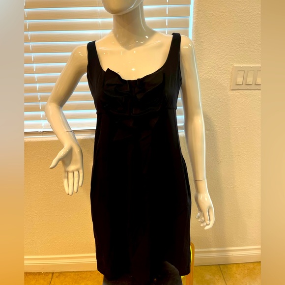 Diane Von Furstenberg | Dresses | Dvf Black Midi With Furled Collar ...
